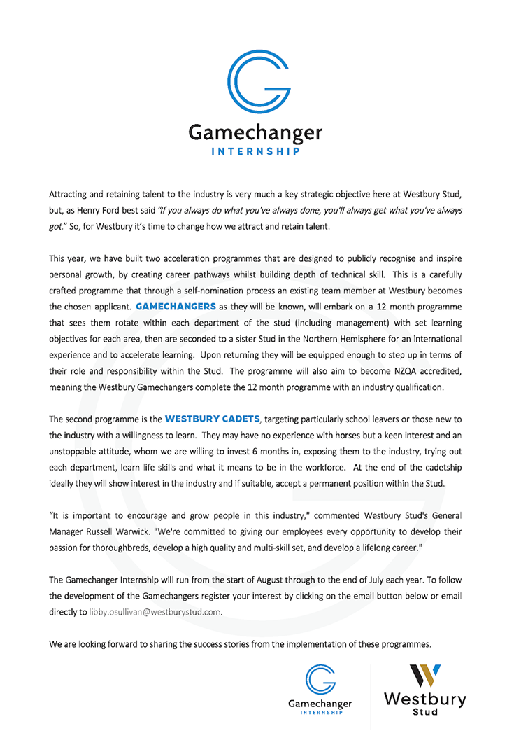 Westbury Launch Gamechanger